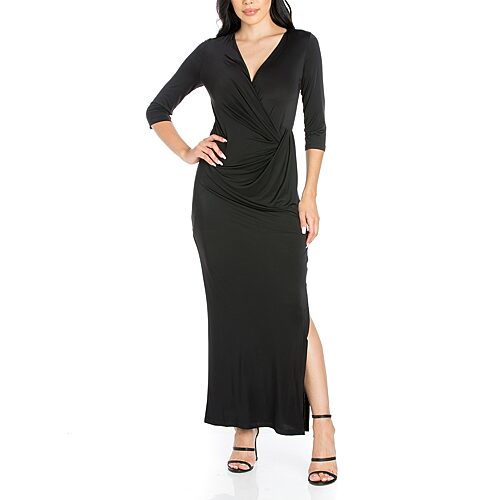 Click here for 24/7 Comfort Apparel Womens Fitted Side Slit Maxi... prices