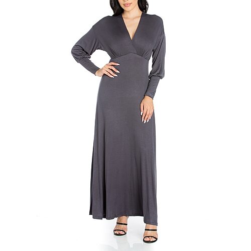 Click here for 24seven Comfort Apparel Womens Long Sleeve Maxi Dr... prices