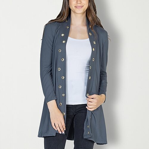 Click here for Womens 24/7 Comfort Apparel Mid-Thigh Open-Front C... prices