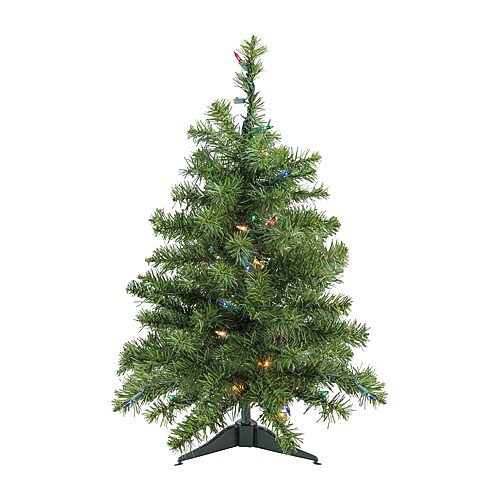 Northlight 2 Pre-Lit Canadian Pine Artificial Christmas Tree - Multi Lights - Green