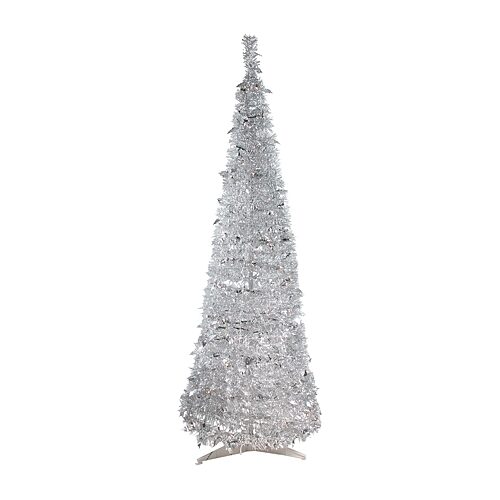 Click here for Northlight Silver Tinsel Pop-Up With Clear Lights... prices