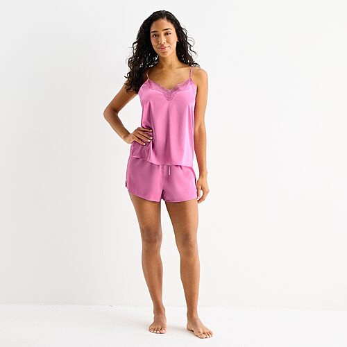 Click here for Ambrielle Womens Satin V-Neck Sleeveless 2-pc. Paj... prices