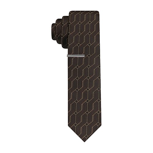 Click here for J. Ferrar Geometric Tie  One Size  Beige prices