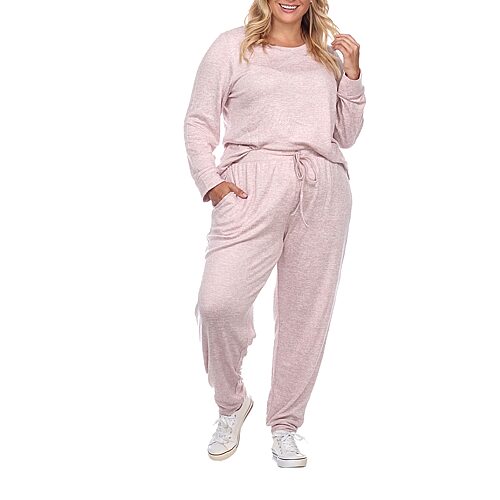 Click here for Plus Size White Mark Two Piece Pants Set prices