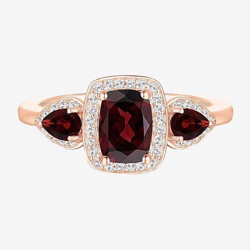 Click here for Womens Genuine Red Garnet 14K Gold Over Silver Ova... prices