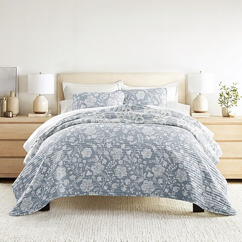 Click here for ienjoy Home Textured Floral Reversible 3-Pc. Quilt... prices