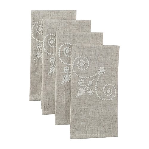 Click here for Lenox French Perle Linen Embroidered Napkins  Set... prices