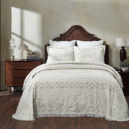 Click here for Better Trends Heirloom Bedspread Set  One Size  Wh... prices