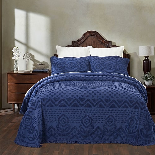 Click here for Better Trends Heirloom Bedspread Set  One Size  Bl... prices
