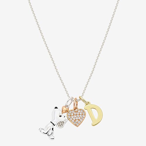 Click here for Disney Peanuts Cubic Zirconia Snoopy Heart Initial... prices