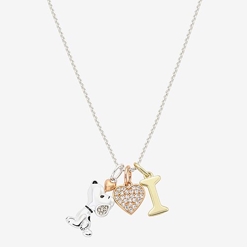 Click here for Disney Peanuts Cubic Zirconia Snoopy Heart Initial... prices