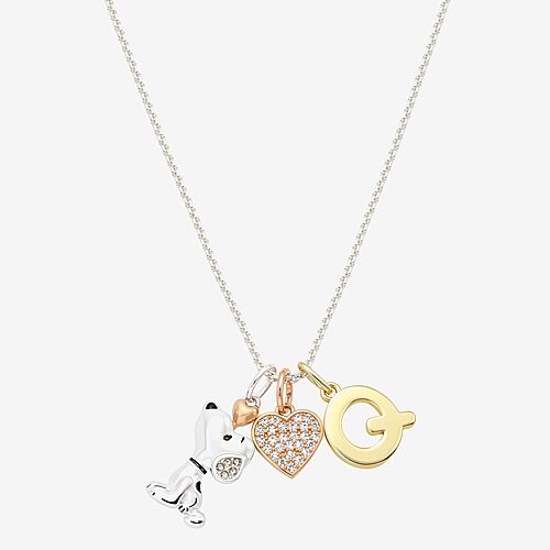 Click here for Disney Peanuts Cubic Zirconia Snoopy Heart Initial... prices