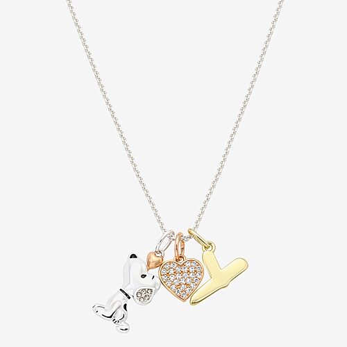 Click here for Disney Peanuts Cubic Zirconia Snoopy Heart Initial... prices