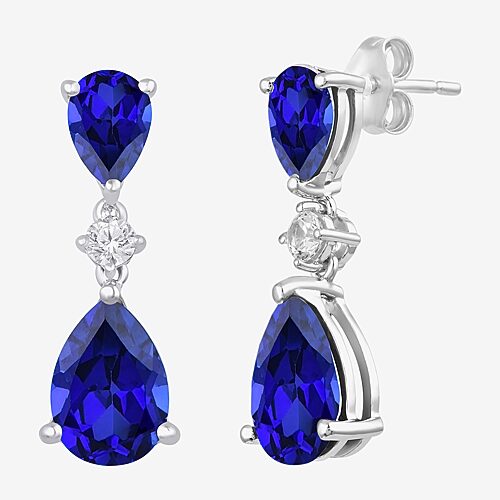 Click here for Womens Lab Created Blue Sapphire Sterling Silver P... prices