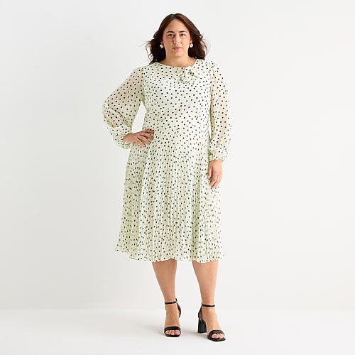 Click here for Danny & Nicole Womens Plus Midi Asymmetrical Neck... prices