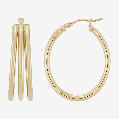 Click here for Made in Italy Womens 14K Gold 30mm Round Hoop Earr... prices