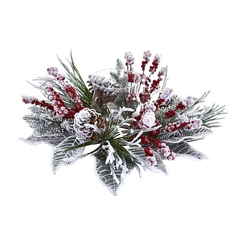 Click here for Nearly Natural Snowy Magnolia Berry Christmas Tabl... prices