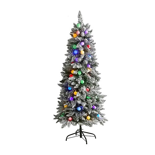 Click here for Nearly Natural 5 Foot Mountain Flocked Fir With 37... prices