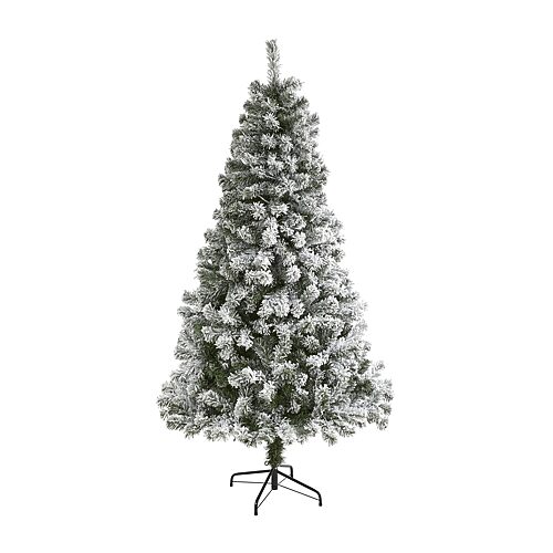 Click here for Nearly Natural 6 Foot West Virginia Flocked Fir Ch... prices