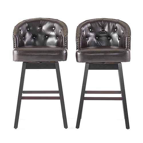 Ogden 2-pc. Upholstered Swivel Bar Stool  One Size  Brown