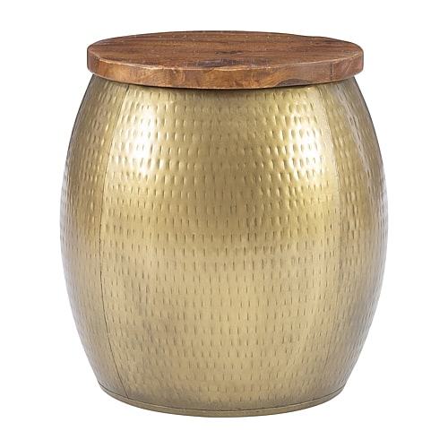Click here for Kirkglen Wood and Iron Drum Side Table  One Size... prices