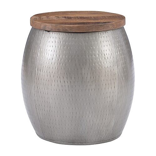 Click here for Kirkglen Wood and Glass Drum Side Table  One Size... prices