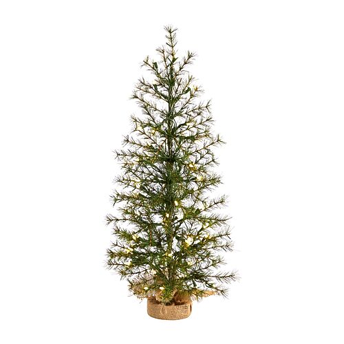 Click here for Nearly Natural 3 Foot Pine In A Burlap Base With 5... prices