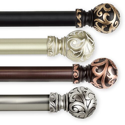 Rod Desyne Cypress 1 IN Adjustable Curtain Rod  One Size  Silver