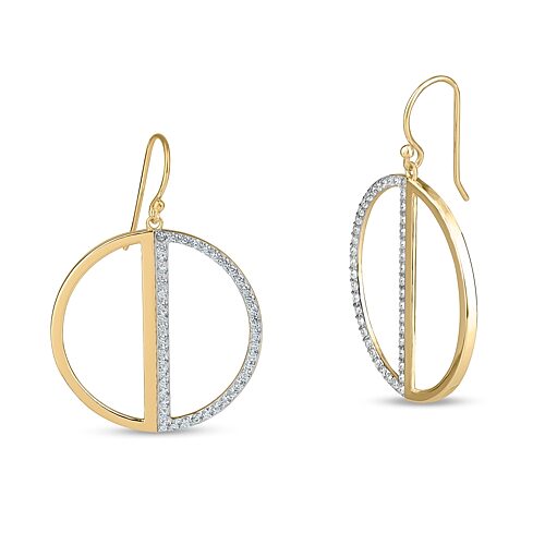 Click here for Womens Cubic Zirconia 18K Gold Over Silver Drop Ea... prices