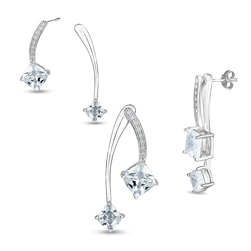 Click here for Womens Cubic Zirconia Sterling Silver Drop Earring... prices