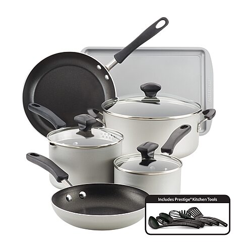 Farberware Cookstart 15-Pc DiamondMax Nonstick Cookware Set - Silver