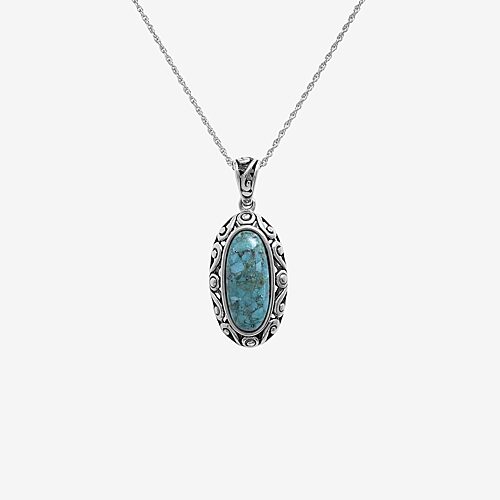 Click here for Womens Enhanced Blue Turquoise Sterling Silver 18... prices