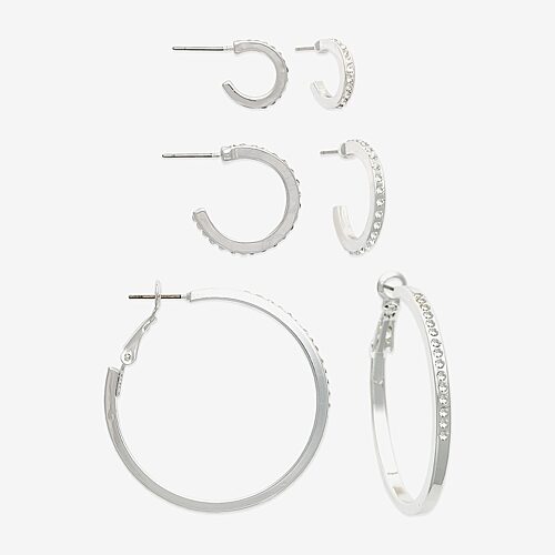 Click here for Mixit Womens Glass 3 Pair Earring Set  One Size  S... prices