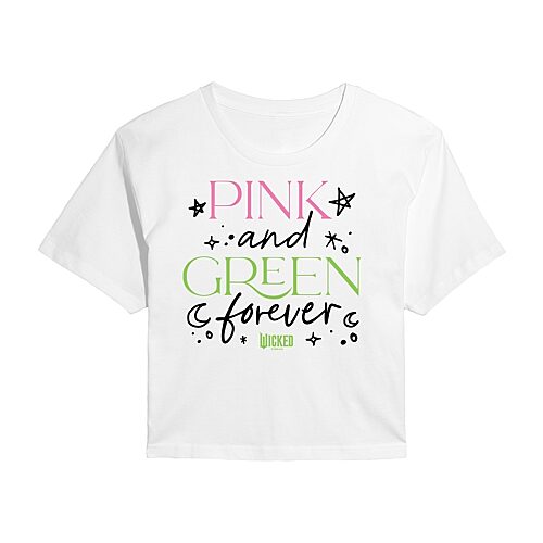 Click here for Movie Pink And Green Forever Cropped Tee Womens Ju... prices