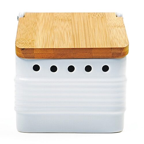 Click here for Rsvp International Stoneware 5x4x5 White Garlic Ke... prices