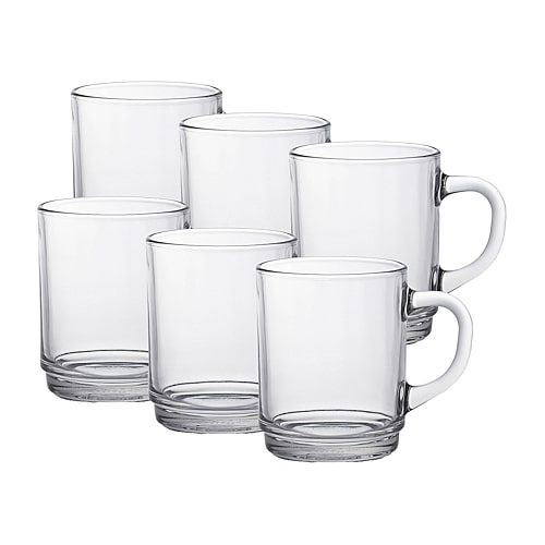 Duralex Versailles 6-pc. 8oz. Coffee Mug Set  One Size  White