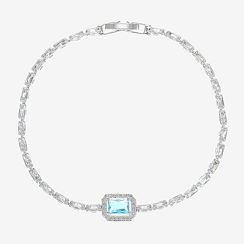 Click here for Sparkle Allure Womens Blue Cubic Zirconia Pure Sil... prices