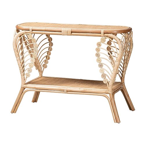 Click here for Bastet 2-Drawer Rattan Console Table  One Size  Wh... prices