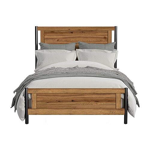 Click here for Norcross Queen Panel Bed in Hickory  One Size  Bro... prices