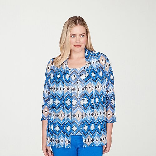Click here for Alfred Dunner Barcelona Womens Round Neck 3/4 Slee... prices