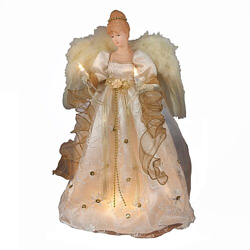 Click here for Kurt S. Adler 16in. 10 Light Ivory & Gold Angel Tr... prices