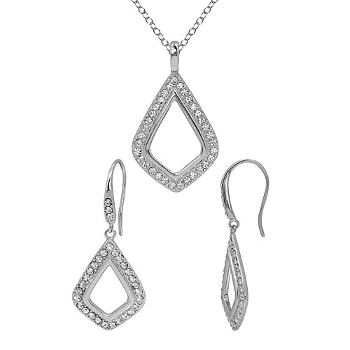 Click here for Womens White Crystal Sterling Silver 2-pc. Jewelry... prices