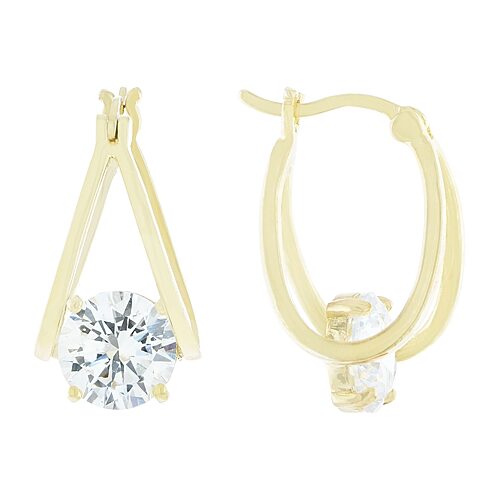 Click here for Silver Reflections Cubic Zirconia 24K Gold Over Br... prices
