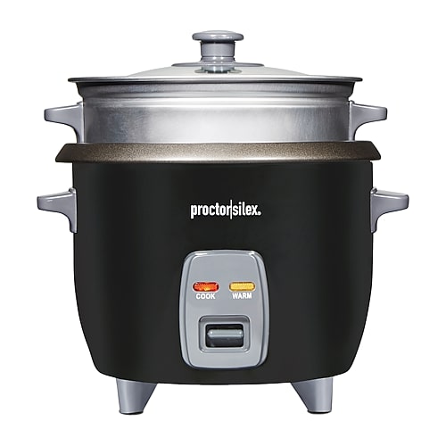 Proctor Silex 6 Cup Rice Cooker & Food Steamer - 37510 - Black
