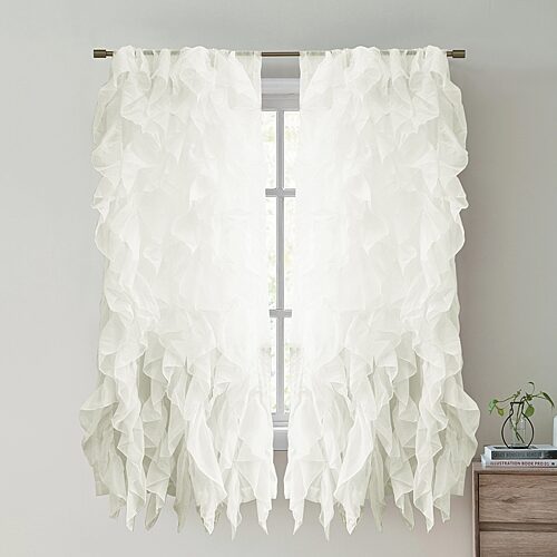 Click here for Sweet Home Collection Chic Voile Vertical Ruffled... prices