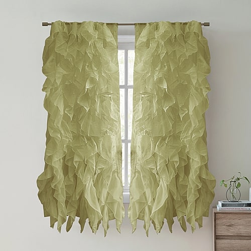 Click here for Sweet Home Collection Chic Voile Vertical Ruffled... prices