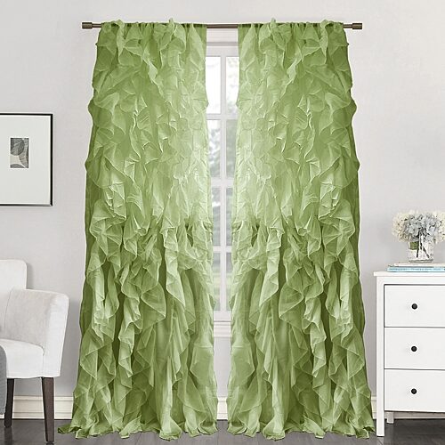 Click here for Sweet Home Collection Chic Voile Vertical Ruffled... prices