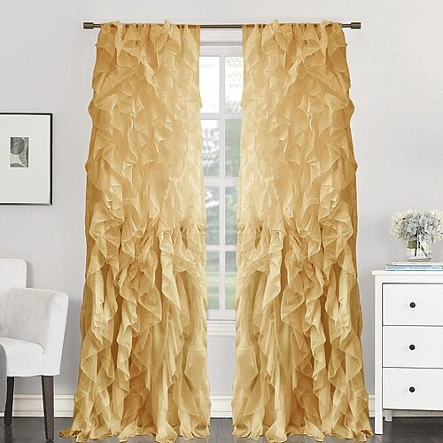 Click here for Sweet Home Collection Chic Voile Vertical Ruffled... prices