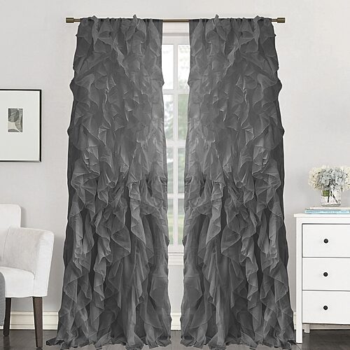 Click here for Sweet Home Collection Chic Voile Vertical Ruffled... prices