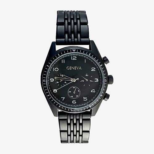 Click here for Geneva Mens Black Bracelet Watch Mac8146jc  One Si... prices